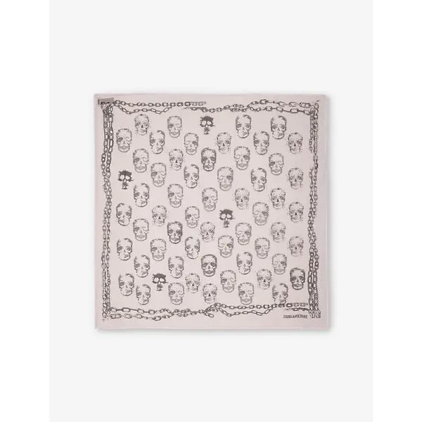 Zadig&Voltaire Kerry Skull-print Square Woven Scarf