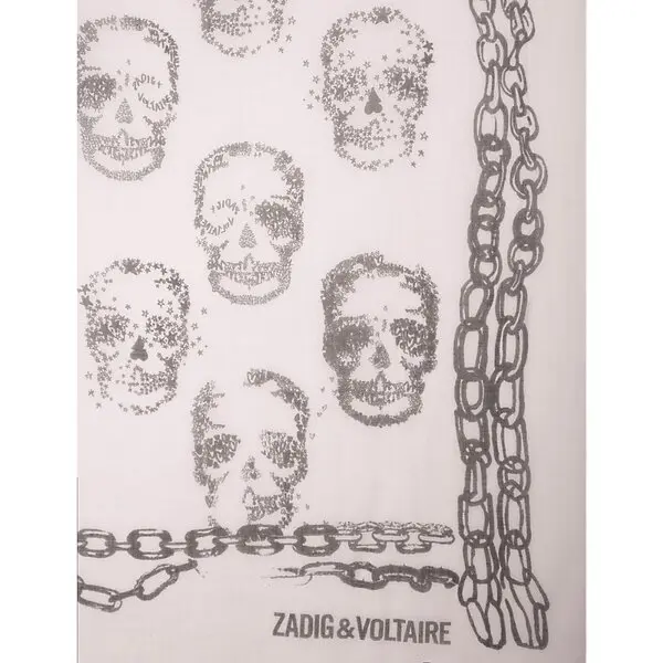 Zadig&Voltaire Kerry Skull-print Square Woven Scarf