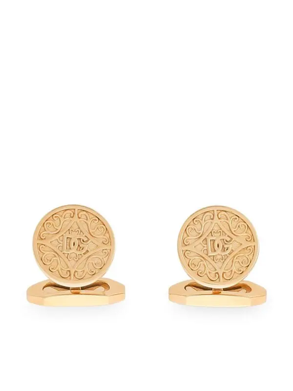 Dolce & Gabbana Dg Logo-embossed Cufflinks - Gold