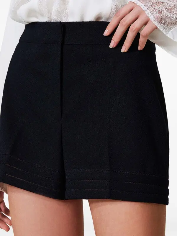 TWINSET Embroidered Straight-leg Shorts