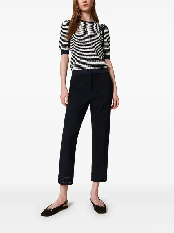 TWINSET Embroidered Straight-leg Trousers