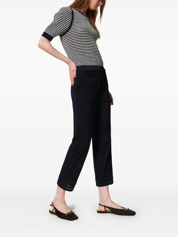 TWINSET Embroidered Straight-leg Trousers