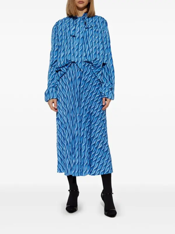 Balenciaga Cable-knit-print Midi Dress