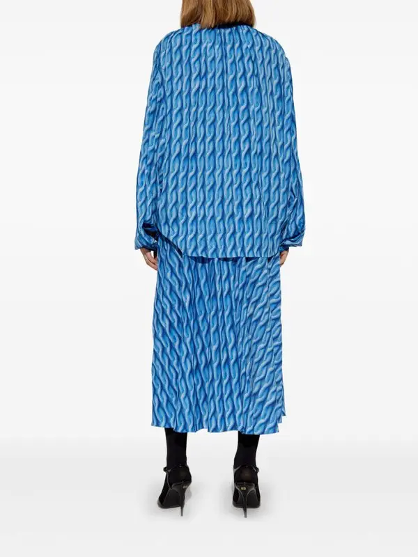Balenciaga Cable-knit-print Midi Dress