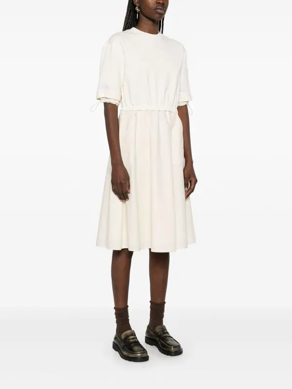 Moncler Cotton Midi Dress - Neutrals