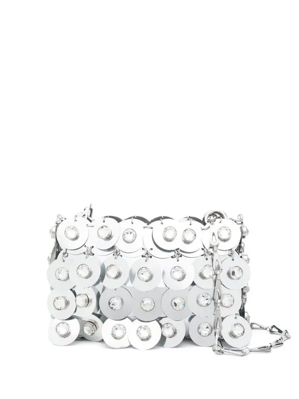 Rabanne Sequined Mini Bag - Silver