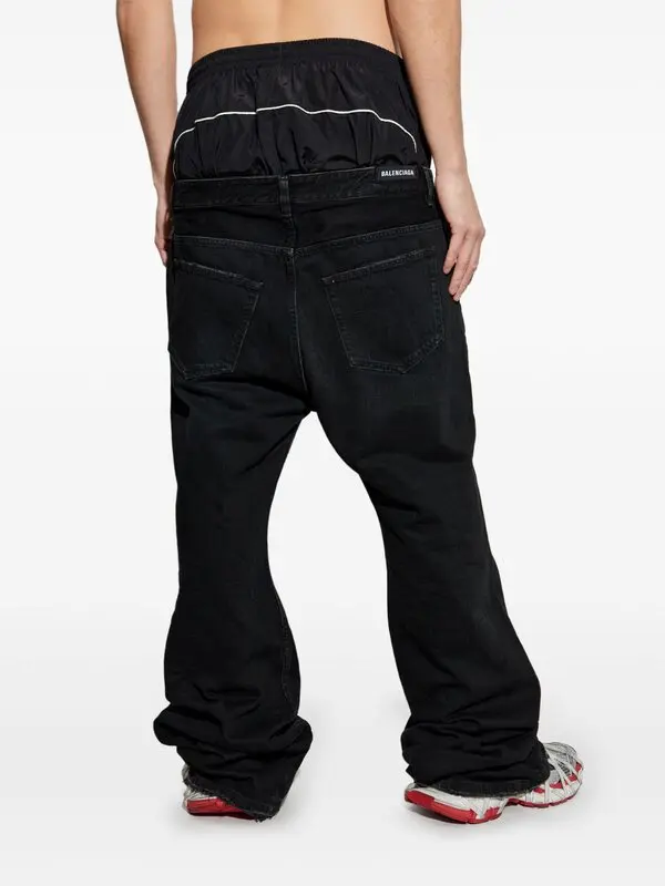 Balenciaga Layered Jeans - Black | Editorialist