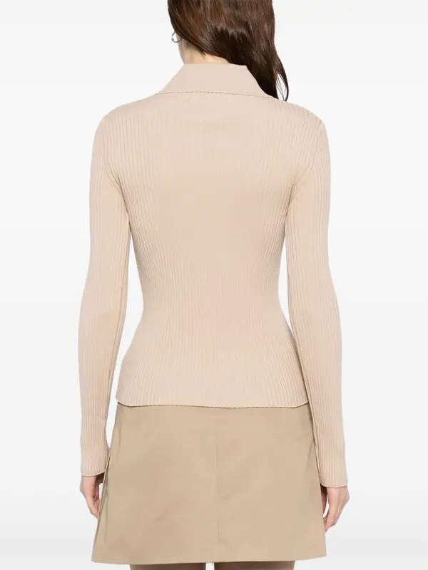 COURREGES Double Zipped Rib Knit Top