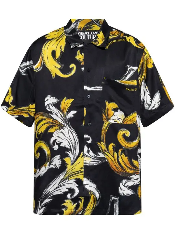 Versace Outline Barocco Shirt - Black