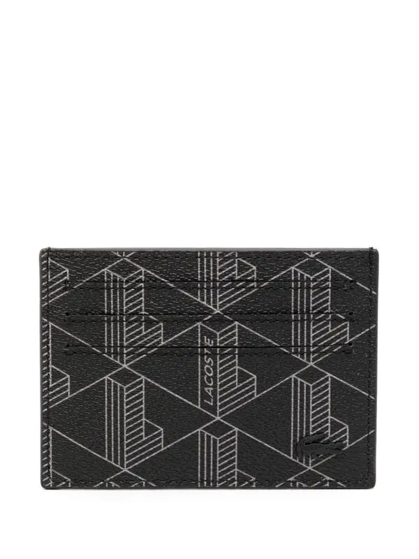 Lacoste Monogram Noir Gris Cardholder - Black