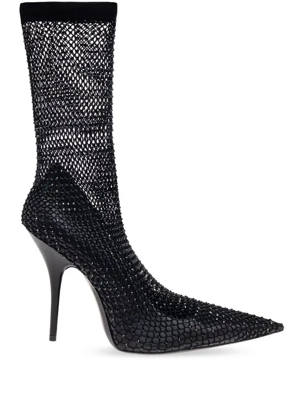 Balenciaga 110mm Avenue Fishnet Booties
