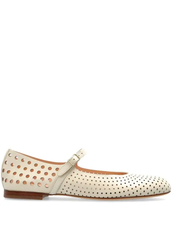 Agl Perforated Leather Ballet Flats