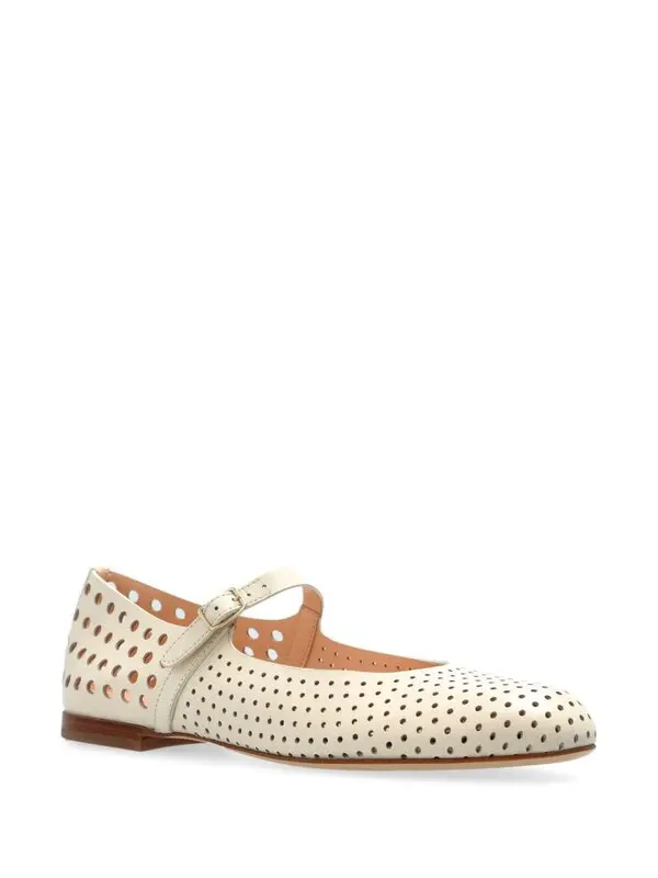 Agl Perforated Leather Ballet Flats