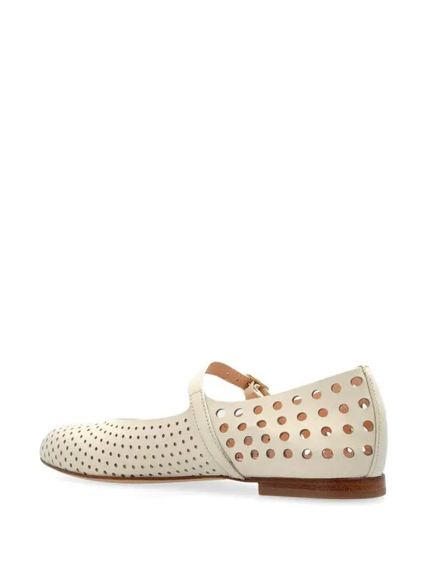 Agl Perforated Leather Ballet Flats