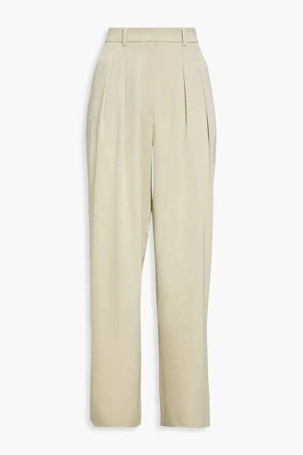 Nanushka Pleated Satin Wide-leg Pants
