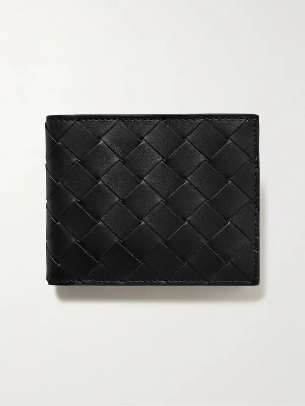 Bottega Veneta Intrecciato Leather Billfold Wallet - Black