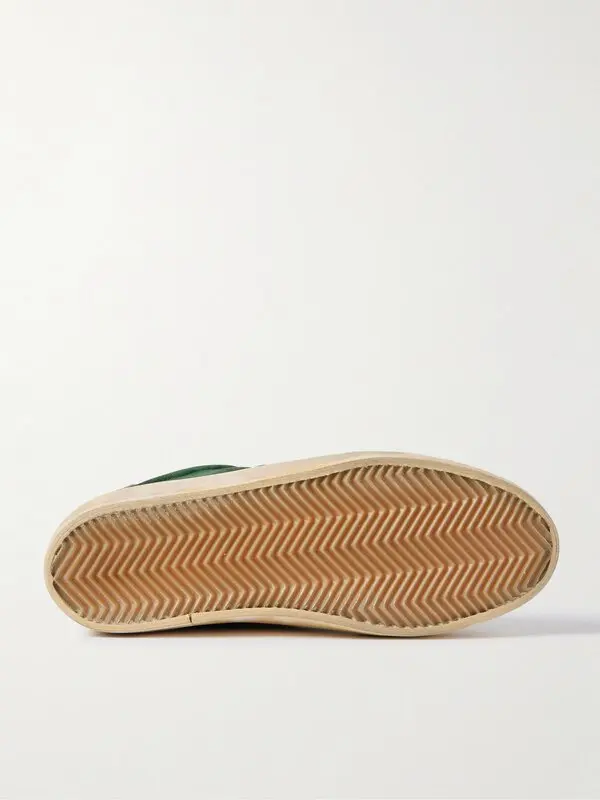 GOLDEN GOOSE Soul Star Distressed Suede Sneakers - Green