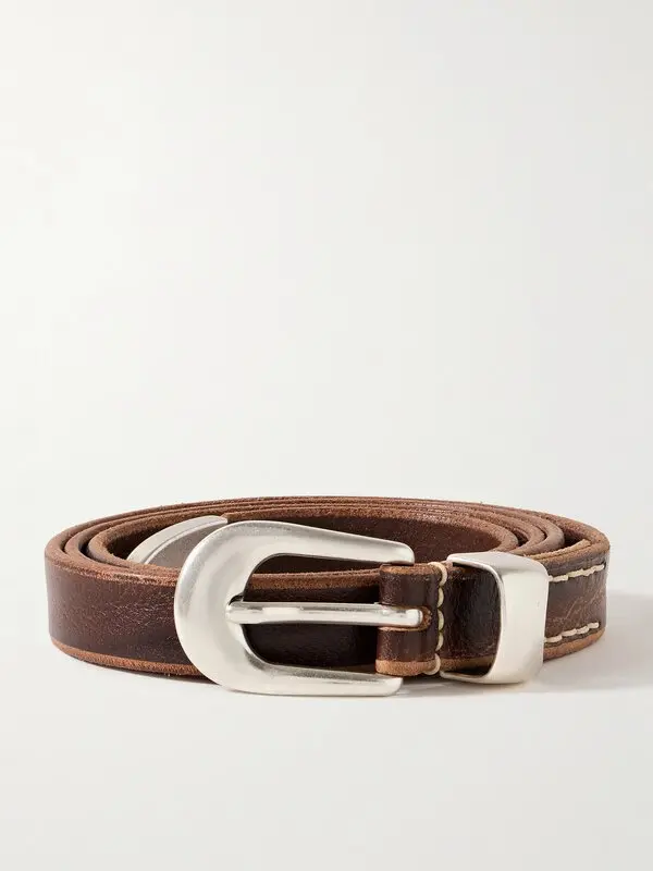 Our Legacy 2cm Full-grain Leather Belt - Brown