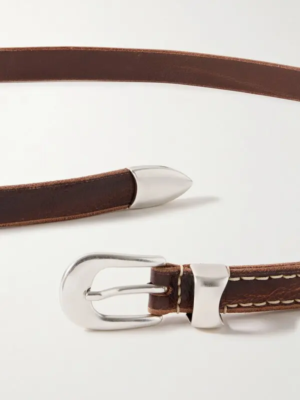 Our Legacy 2cm Full-grain Leather Belt - Brown