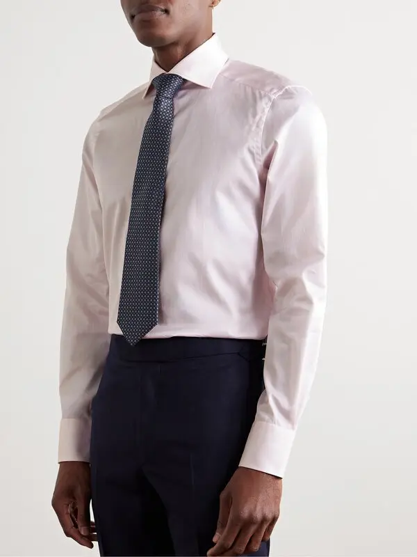 Zegna Cutaway-collar Pinstriped Trofeo™ Comfort Shirt - Pink