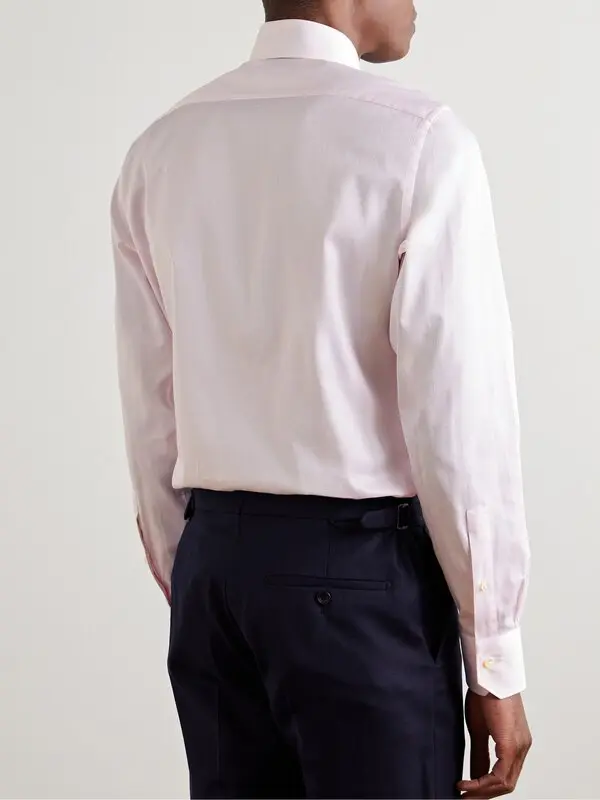 Zegna Cutaway-collar Pinstriped Trofeo™ Comfort Shirt - Pink