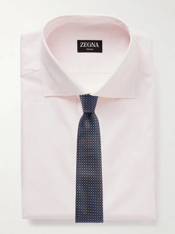 Zegna Cutaway-collar Pinstriped Trofeo™ Comfort Shirt - Pink