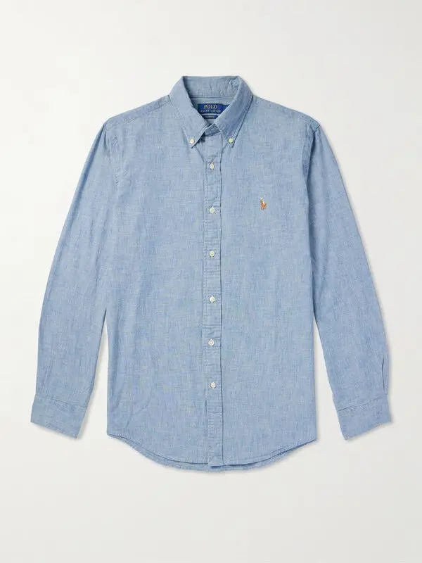 Polo Ralph Lauren Button-down Collar Cotton-chambray Shirt - Blue