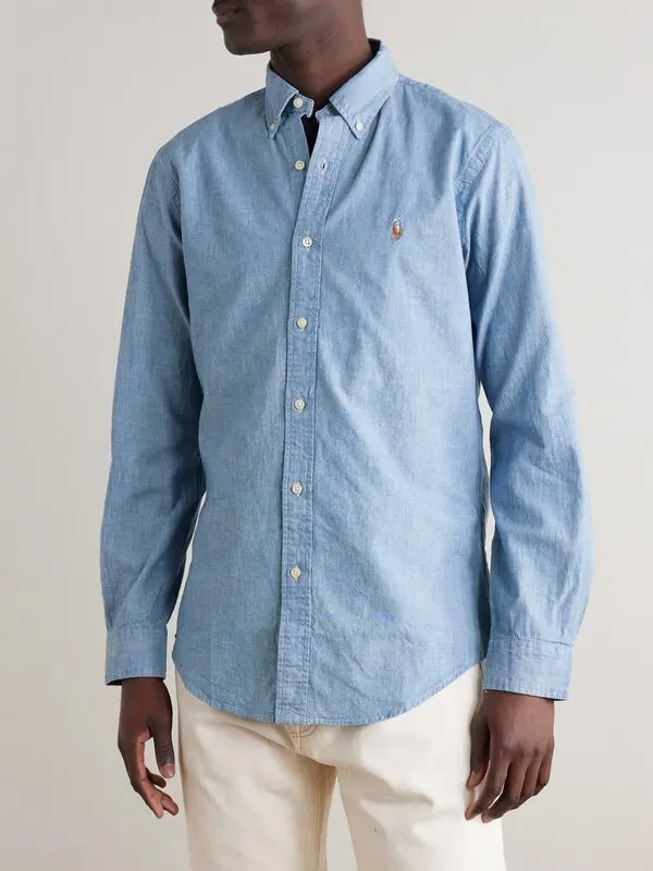 Polo Ralph Lauren Button-down Collar Cotton-chambray Shirt - Blue