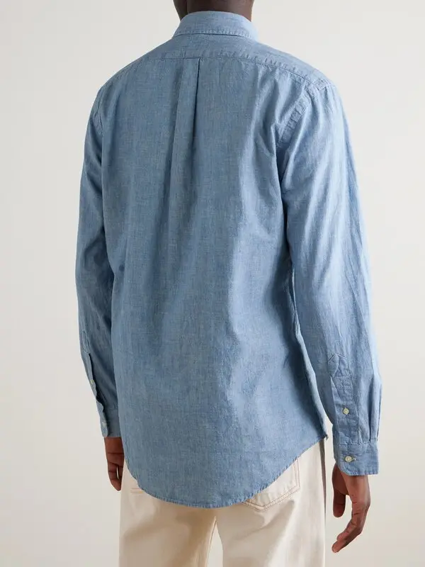 Polo Ralph Lauren Button-down Collar Cotton-chambray Shirt - Blue