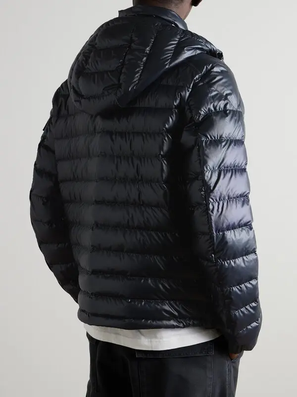 Moncler Lauros Quilted Shell Hooded Down Jacket - Blue