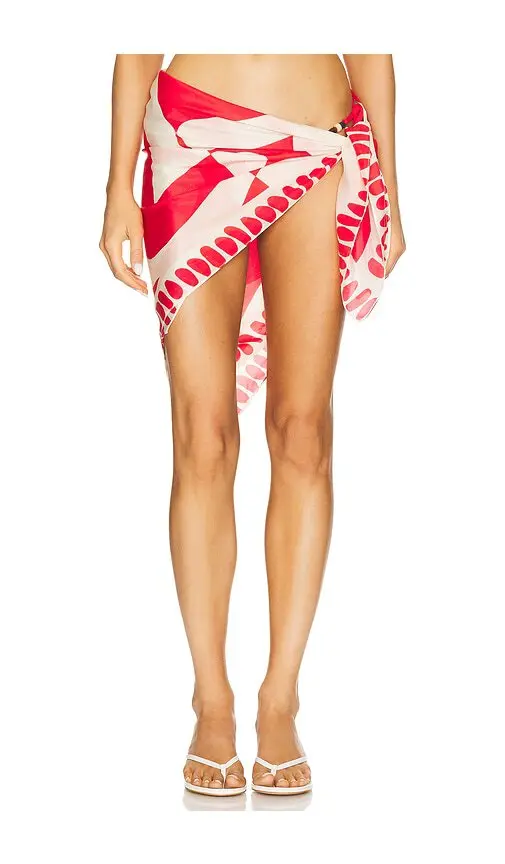 Bond Eye Kaia Sarong In Red - Billow Print