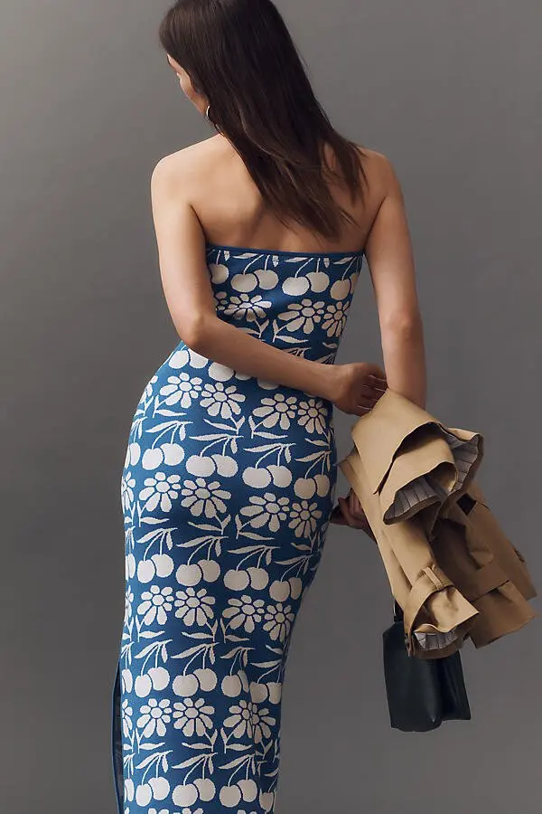 anthropologie blue strapless dress The Somerset Strapless Mini Dress