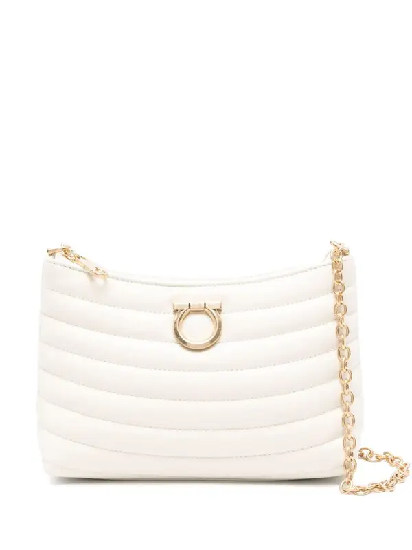 FERRAGAMO Gancini-plaque Shoulder Bag - Neutrals