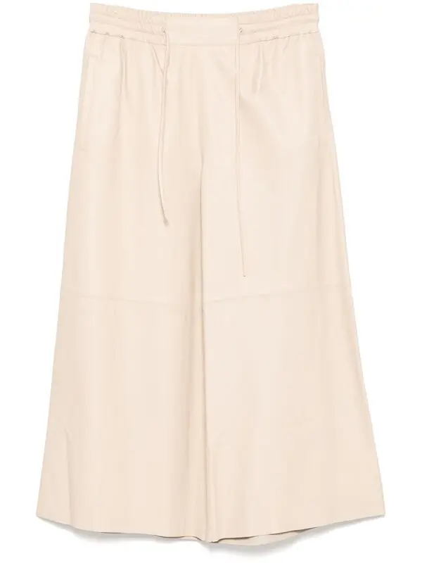 YVES SALOMON Leather Trousers - Neutrals