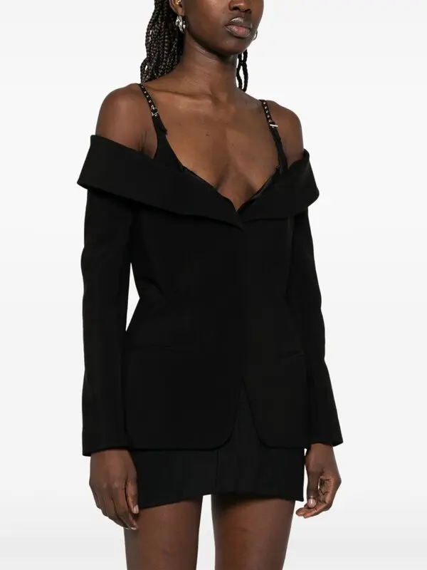 MUGLER Sculptural Off-shoulder Jacket