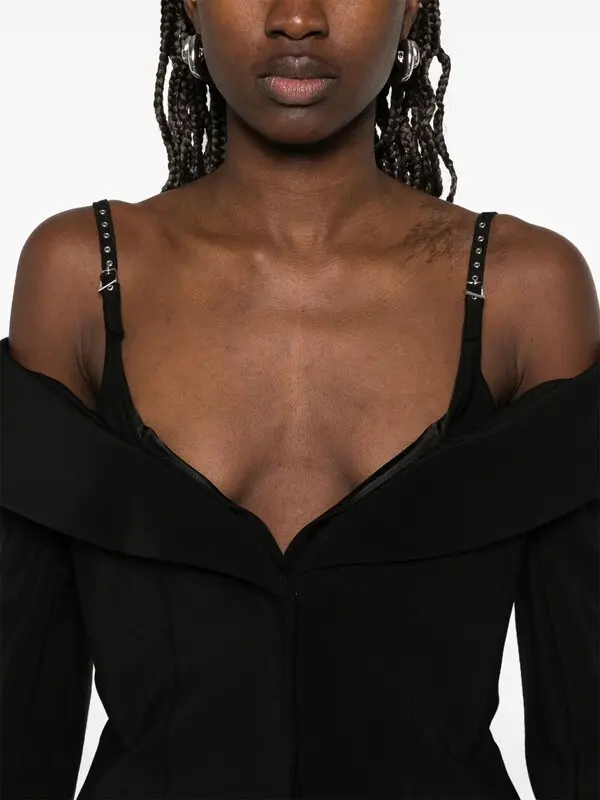 MUGLER Sculptural Off-shoulder Jacket