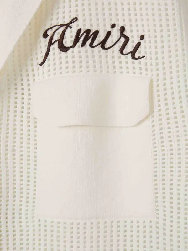 Amiri Logo-embroidered Shirt - Neutrals