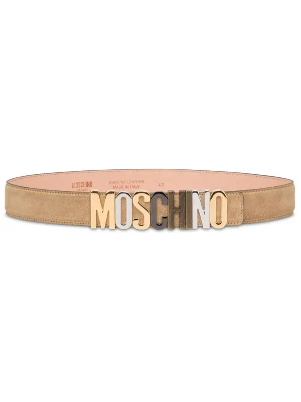 Moschino Lettering Belt - Brown