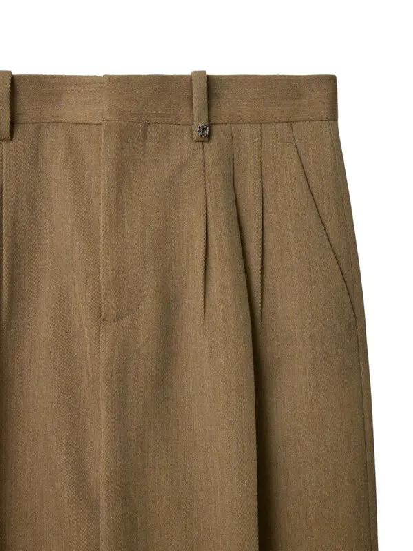 Burberry Wool Tailored Trousers - Neutrals