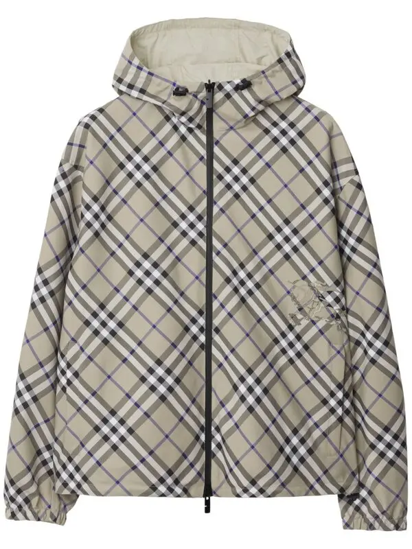 Burberry Checked Reversible Hooded Jacket - Neutrals