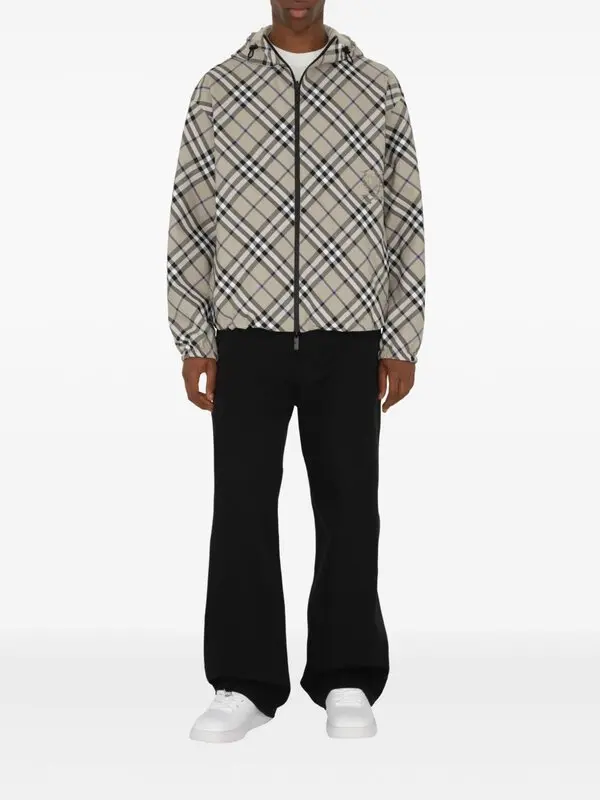 Burberry Checked Reversible Hooded Jacket - Neutrals