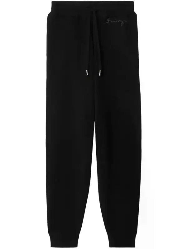 Burberry Embroidered Track Pants - Black