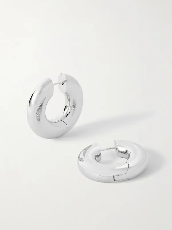 LAURA LOMBARDI Plated Hoop Earrings - Silver