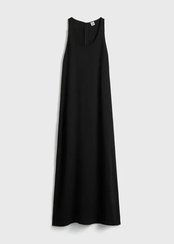 Toteme Layered Knit Maxi Dress - Black | Editorialist