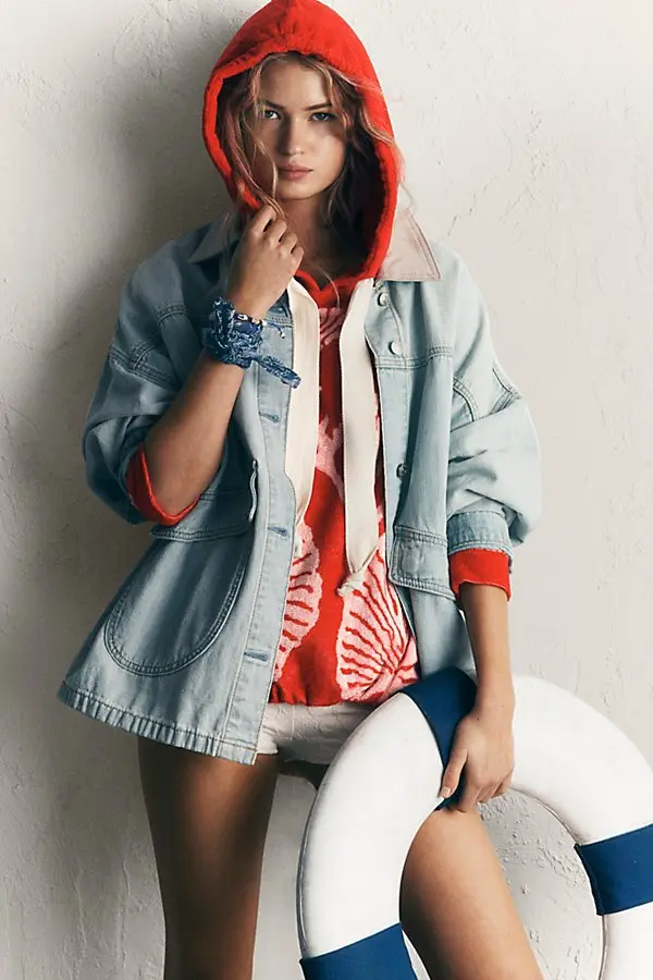 Free People We The Free Denim Jacket - Sweet Icing
