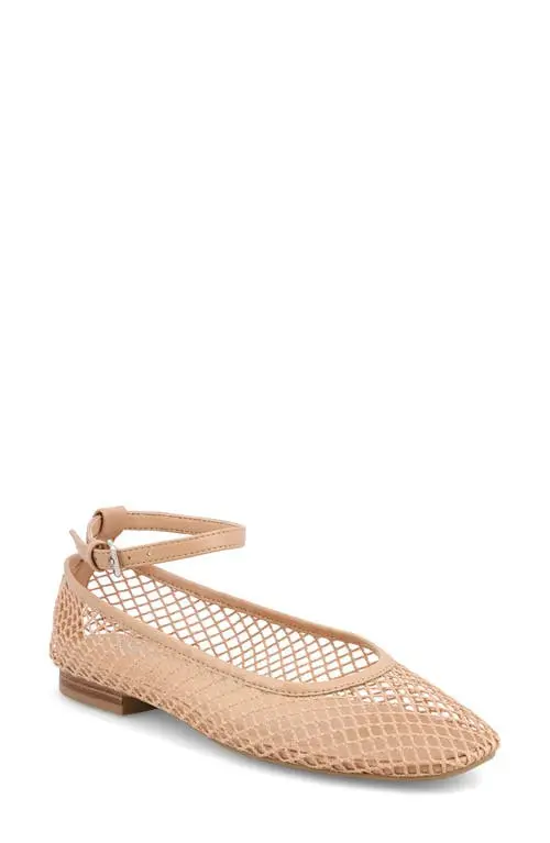 Mia Roz Ankle Strap Flat - Beige
