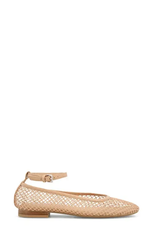 Mia Roz Ankle Strap Flat - Beige
