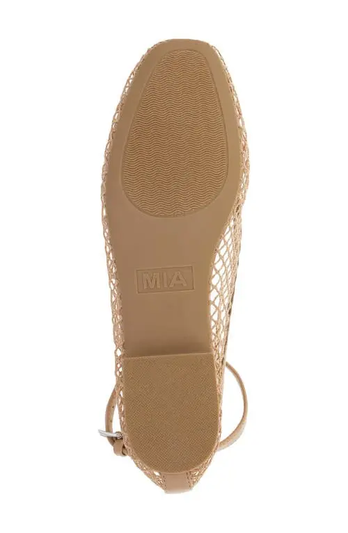 Mia Roz Ankle Strap Flat - Beige