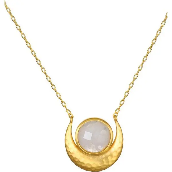 SATYA JEWELRY Moonstone Necklace - Gold