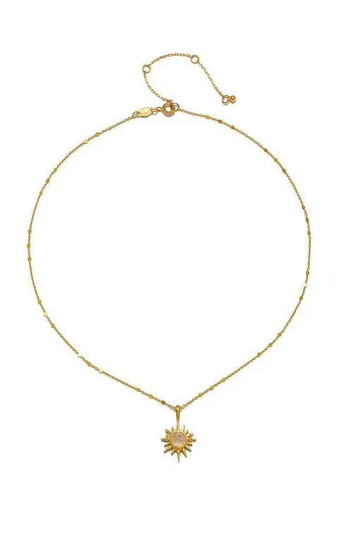 SATYA JEWELRY North Star Moonstone Starburst Pendant Necklace